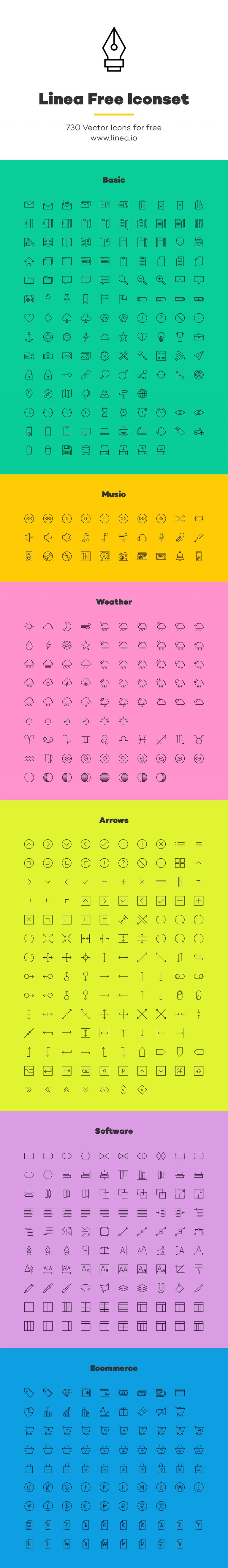 Linea: Free Outline Iconset