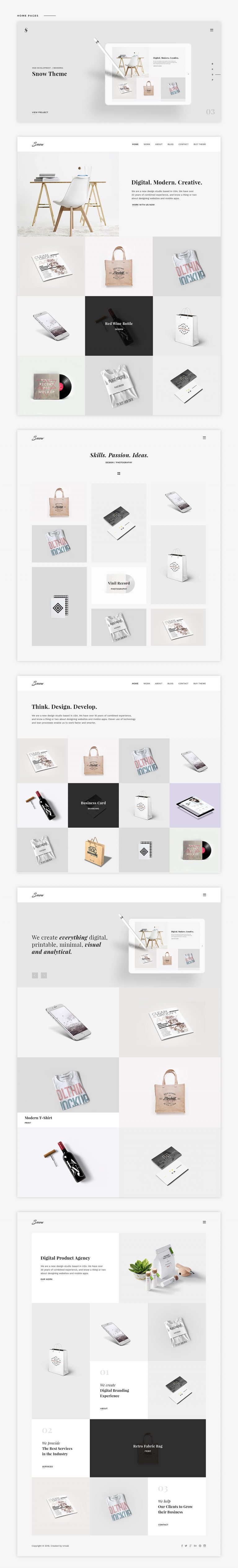 Snow: Free PSD and HTML portfolio template | Theme-UI