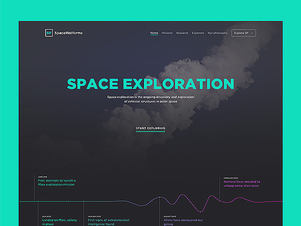 Space Exploration Free PSD Website Template | Theme-UI