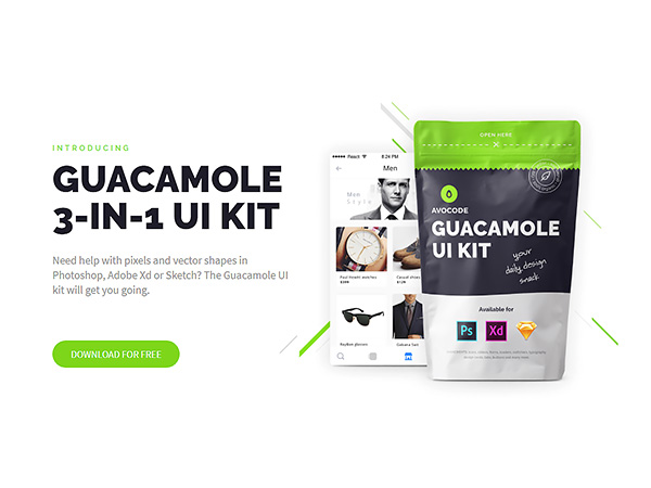 Guacamole 3-in-1 Free UI Kit | Theme-UI