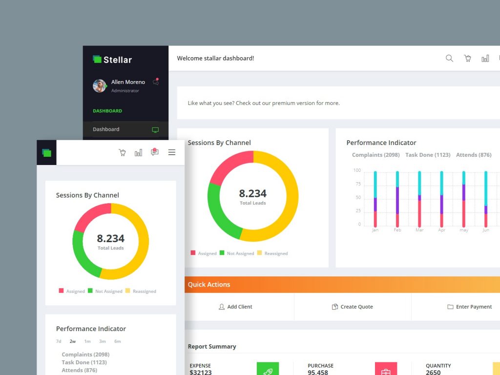 Stellar Admin — Free Bootstrap Dashboard | Theme-UI