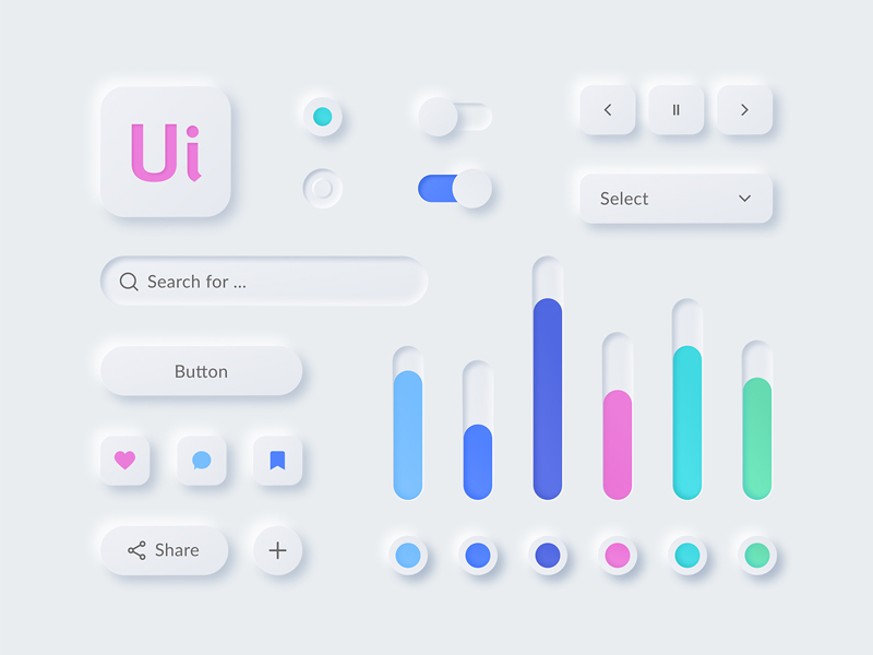 Free Neumorphism UI kit for Figma | Theme-UI