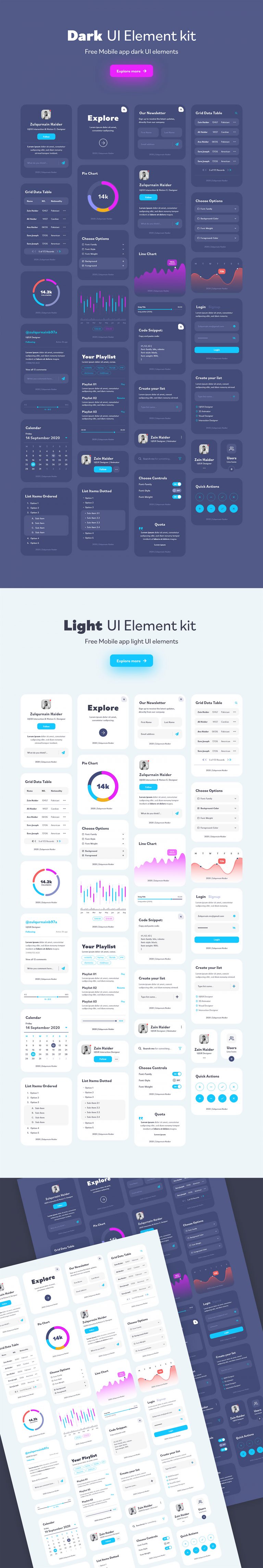 Freebie UI Element Kit for Adobe XD | Theme-UI