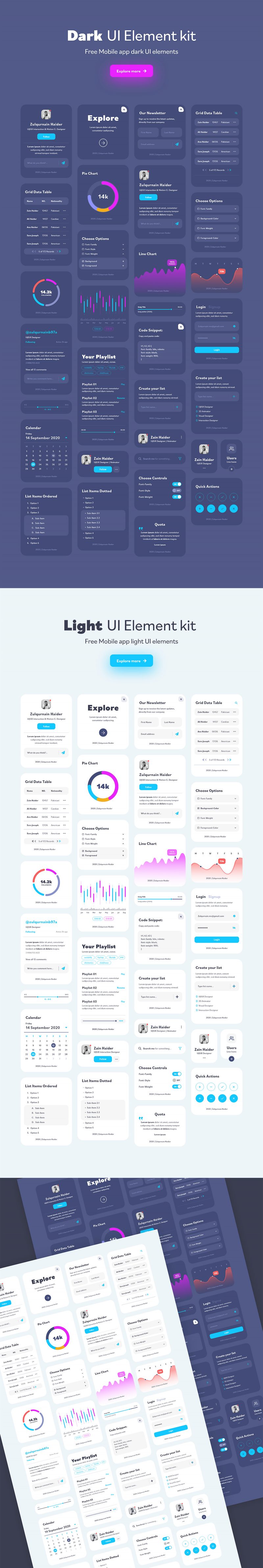 Freebie UI Element Kit for Adobe XD | Theme-UI