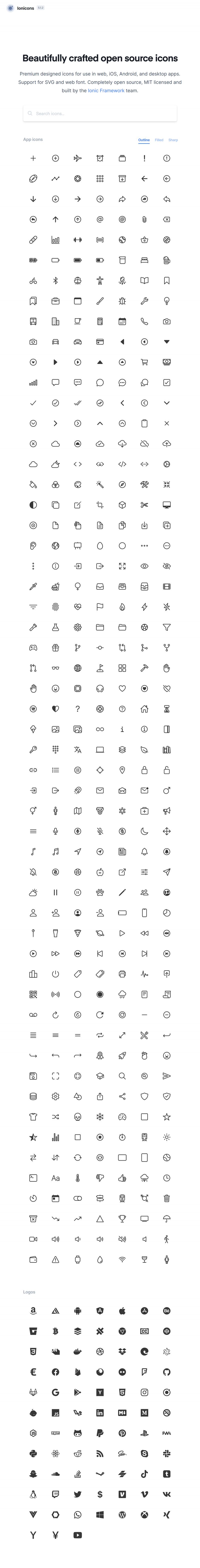 Ionicons Open Source Icon Set | Theme-UI