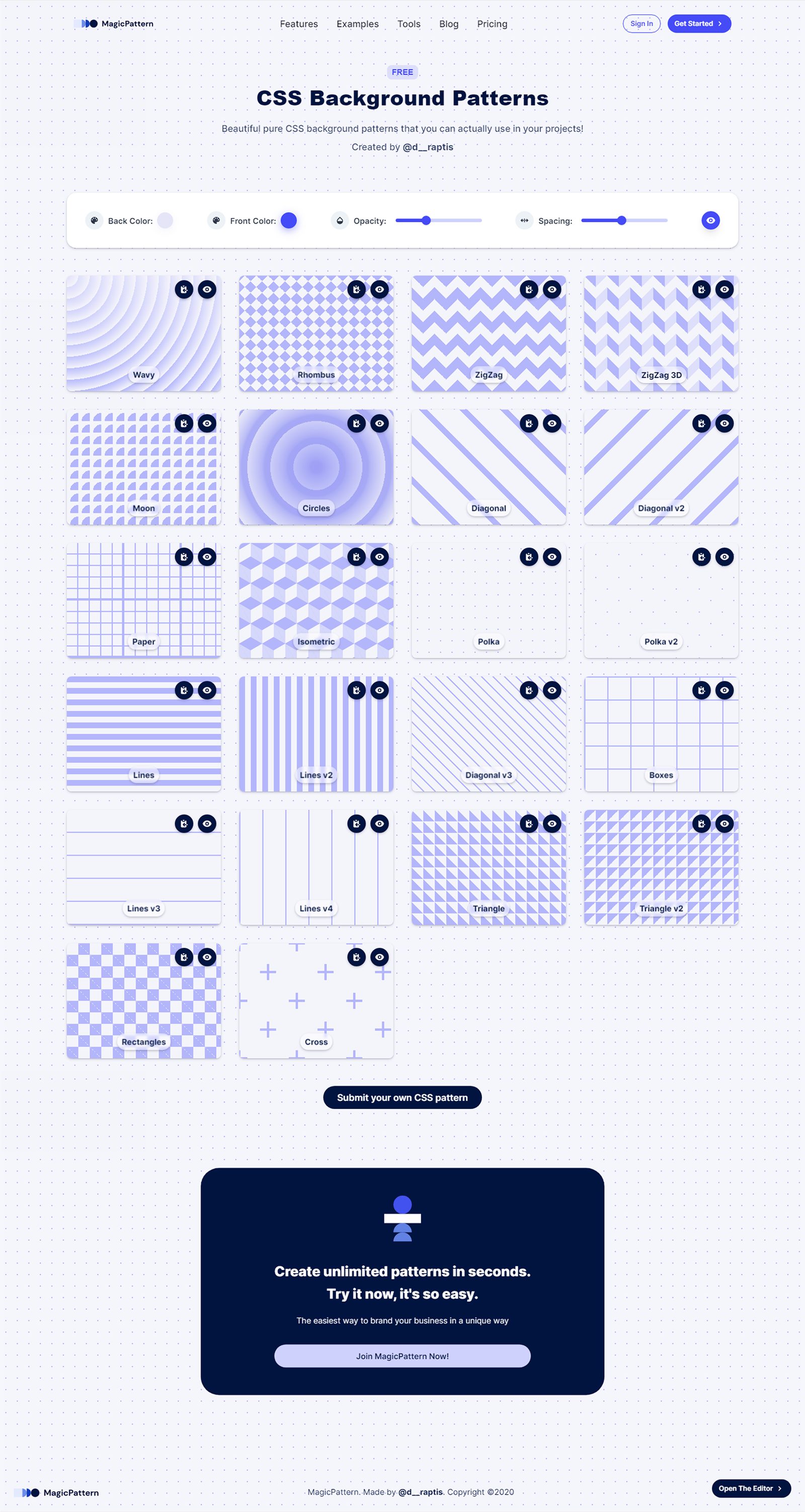 Css Background Patterns Theme Ui