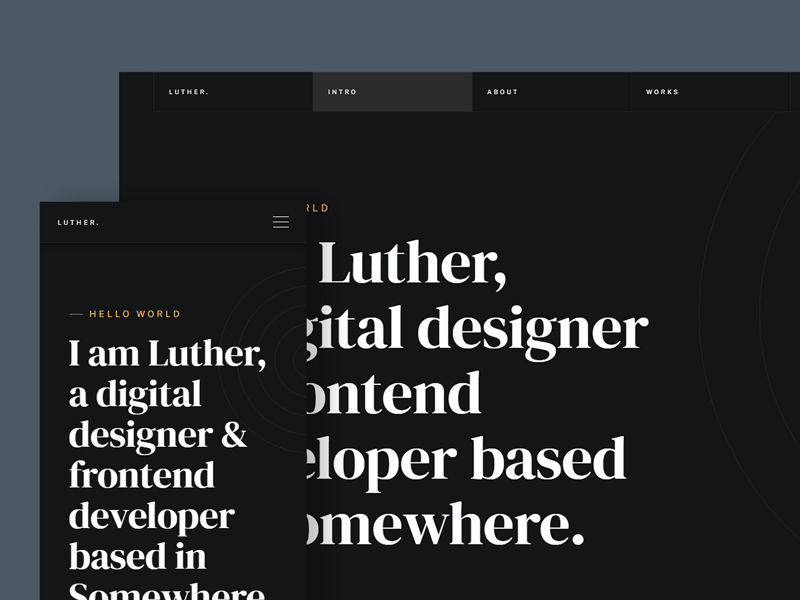 Luther — Free One Page Personal HTML Website Template | Theme-UI
