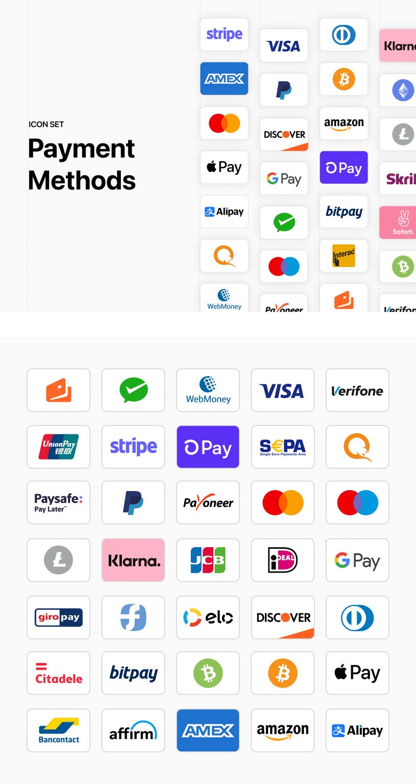 Payment Methods Icon Set | Theme-UI