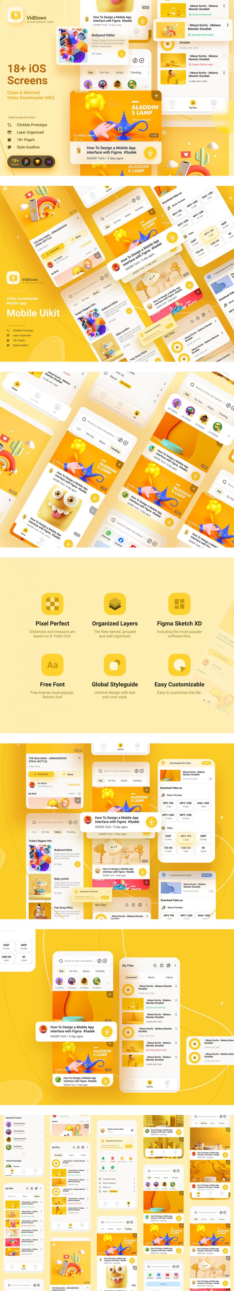 Video & Music Downloader App Free UI Kit | Theme-UI