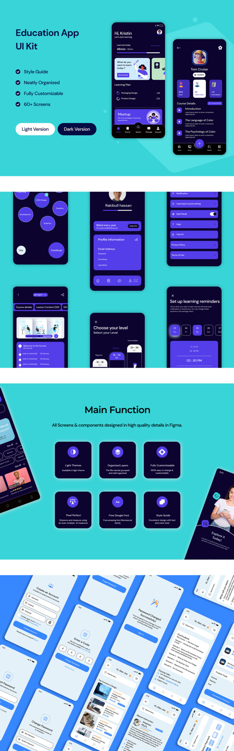 Free E-Learning App UI Kit for Figma | Theme-UI Free E-Learning App UI Kit for Figma | Theme-UI