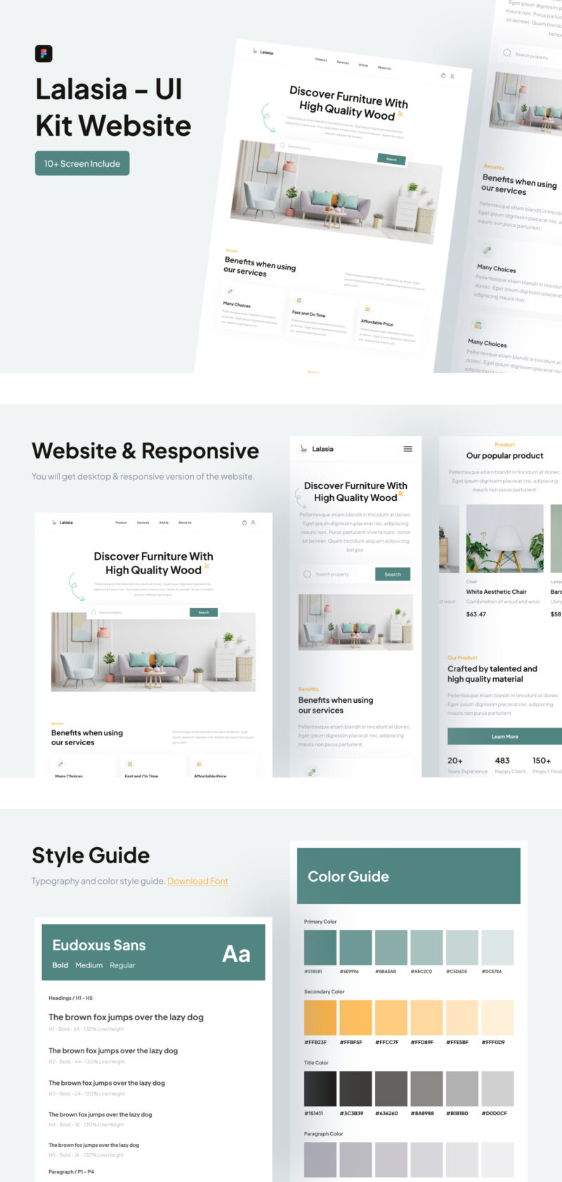 Lalasia - Furniture Free Website Template for Figma | Theme-UI