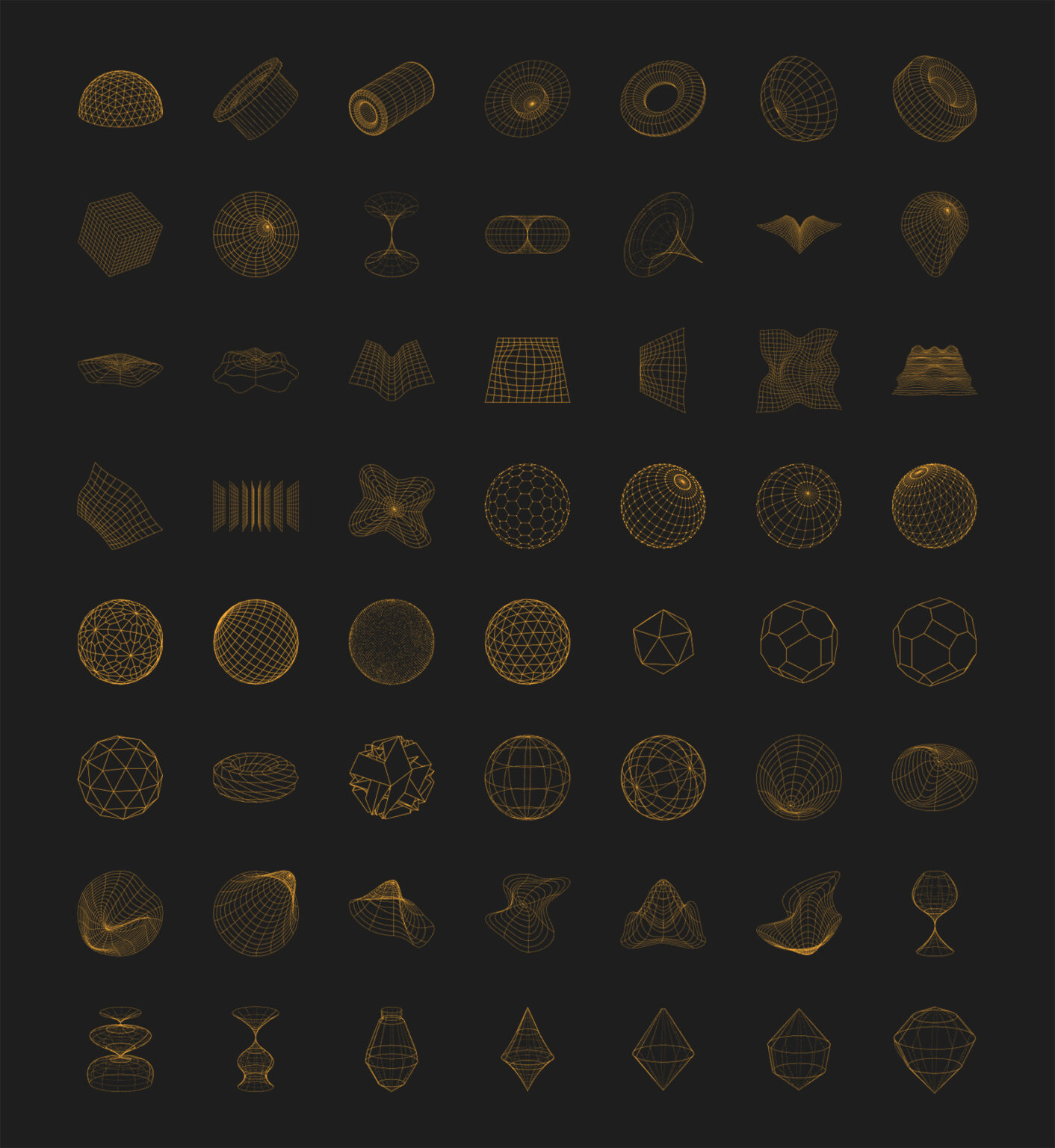 3D Free Vector Geometric Wireframes | Theme-UI